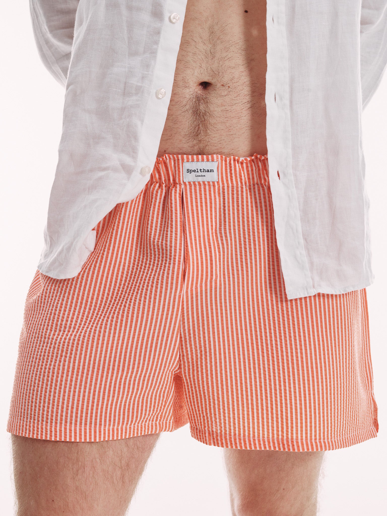 Tangerine Striped Crinkle Unisex Boxer Shorts – Speltham