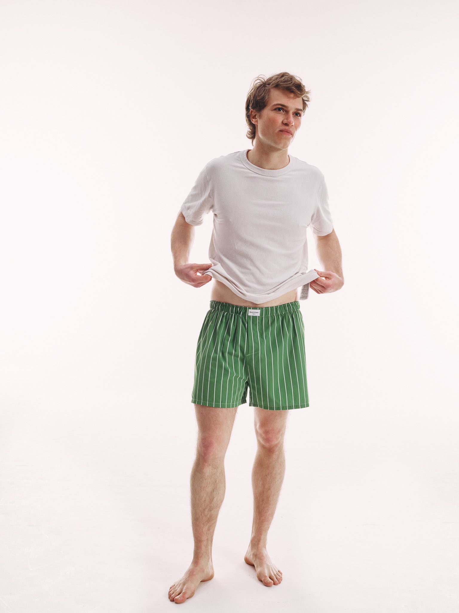 Green Inverted Stripe Classic Unisex Boxer Shorts – Speltham